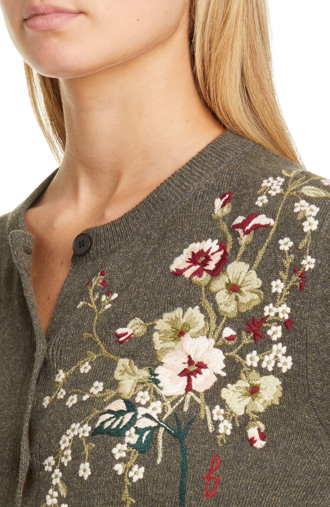 Brock Collection Floral Embroidered Wool & Cashmere Cardigan | Nordstrom