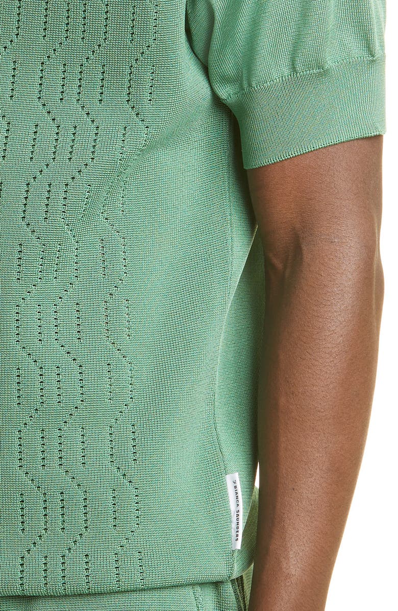FARAH x Bianca Saunders Gibbs Pointelle Detail Polo | Nordstrom
