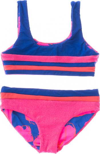 Maaji Kids' Hot Fuchsia Iceland Reversible Two-Piece Swimsuit | Nordstrom