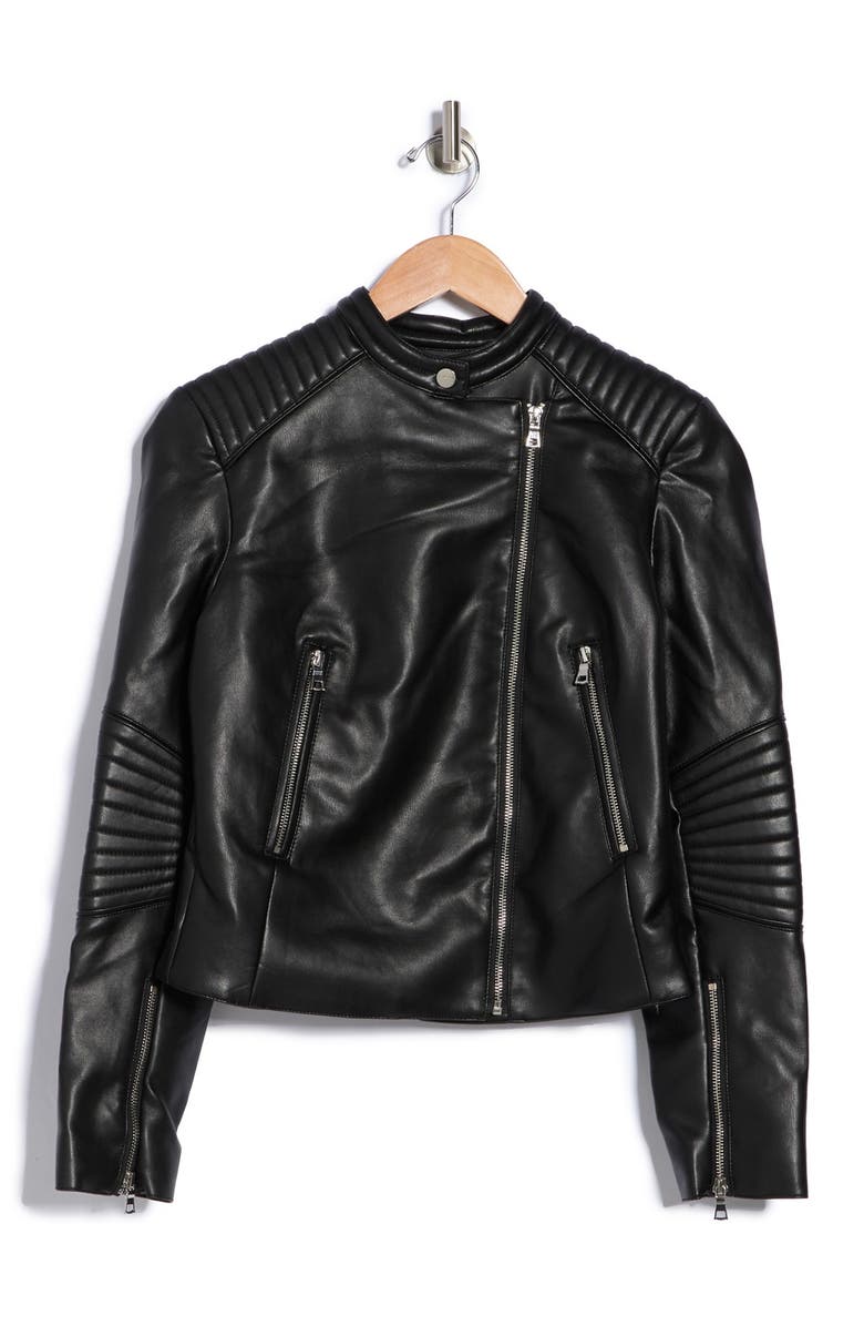 KENDALL + KYLIE Faux Leather Asymmetrical Zip Jacket | Nordstromrack