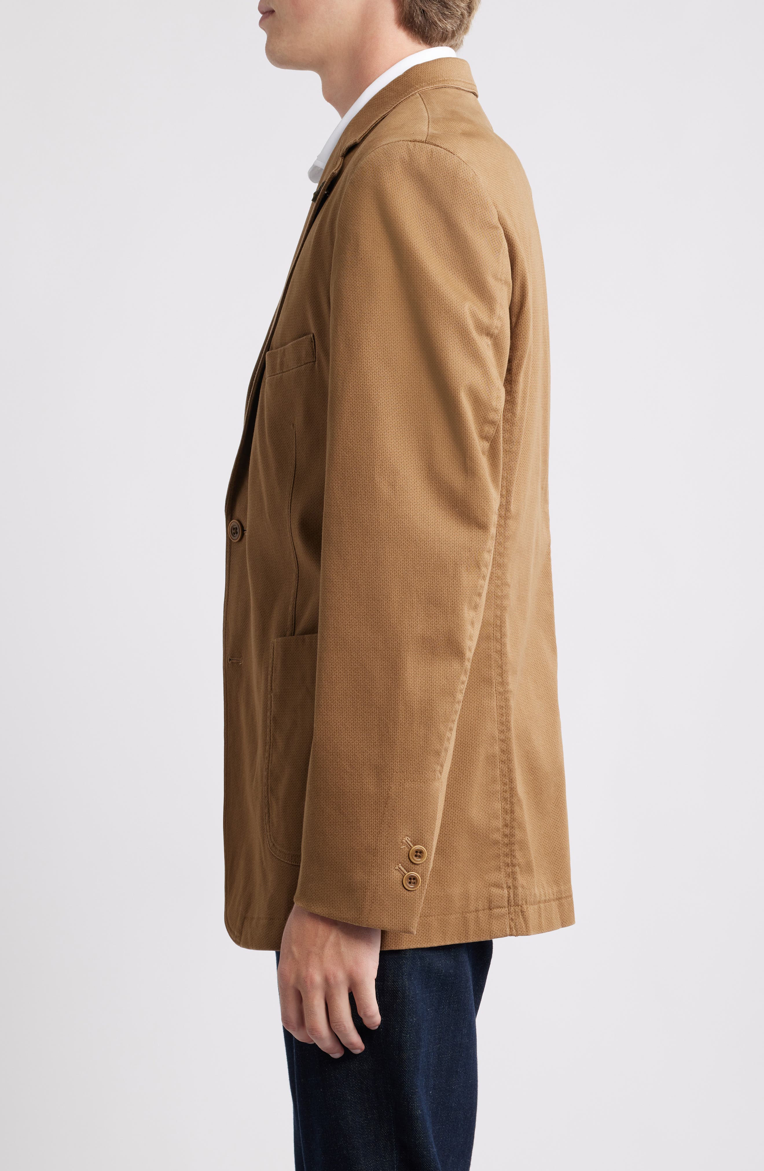Johnston & Murphy Brown Microprint Stretch Cotton Sport Coat | Nordstrom