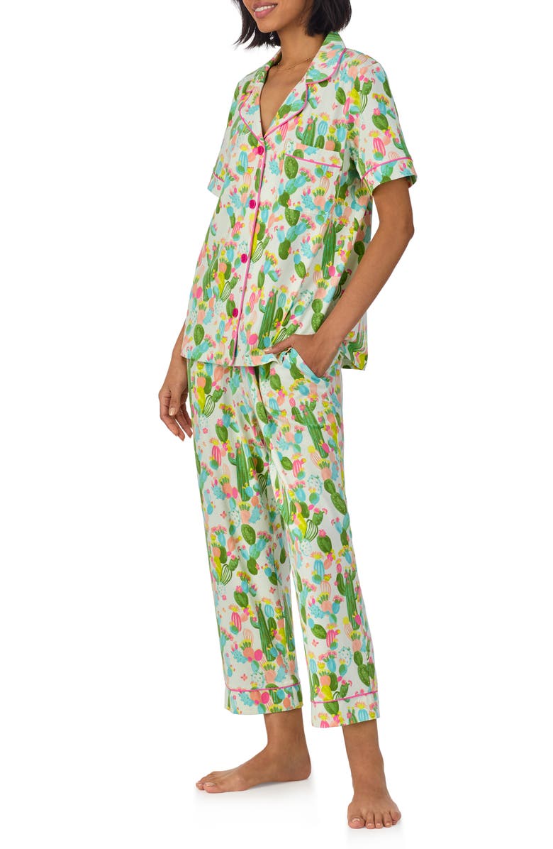 BedHead Pajamas Print Stretch Organic Cotton Jersey Crop Pajamas ...
