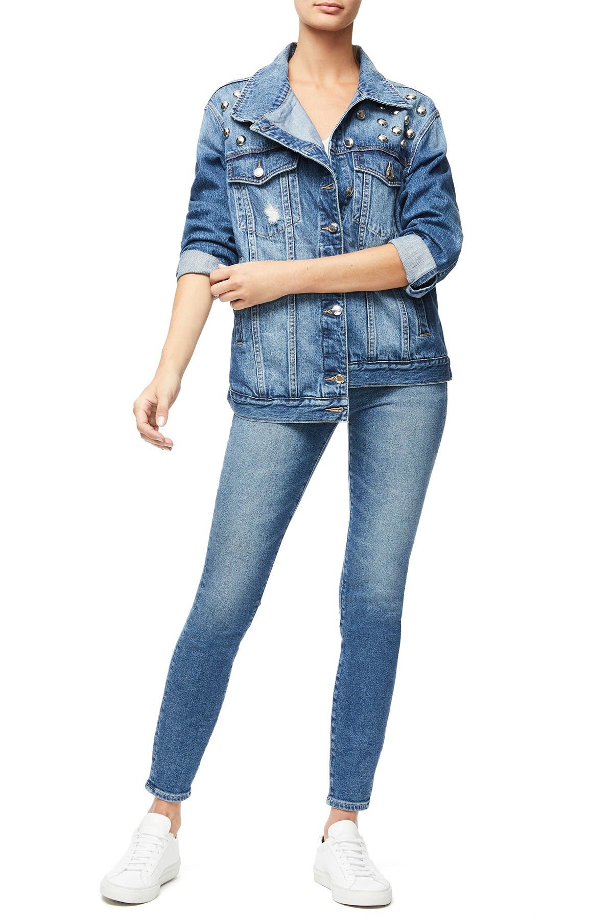 Good American The Studded Asymmetrical Jacket | Nordstromrack