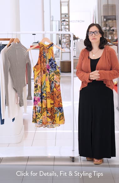 Halogen® Floral Halter Dress | Nordstromrack