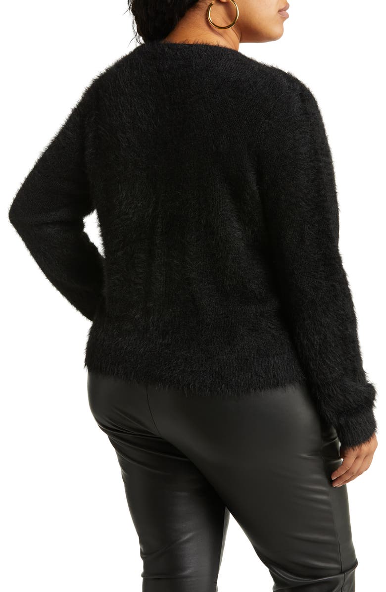 Halogen® Fuzzy Deep V-Neck Cardigan | Nordstromrack