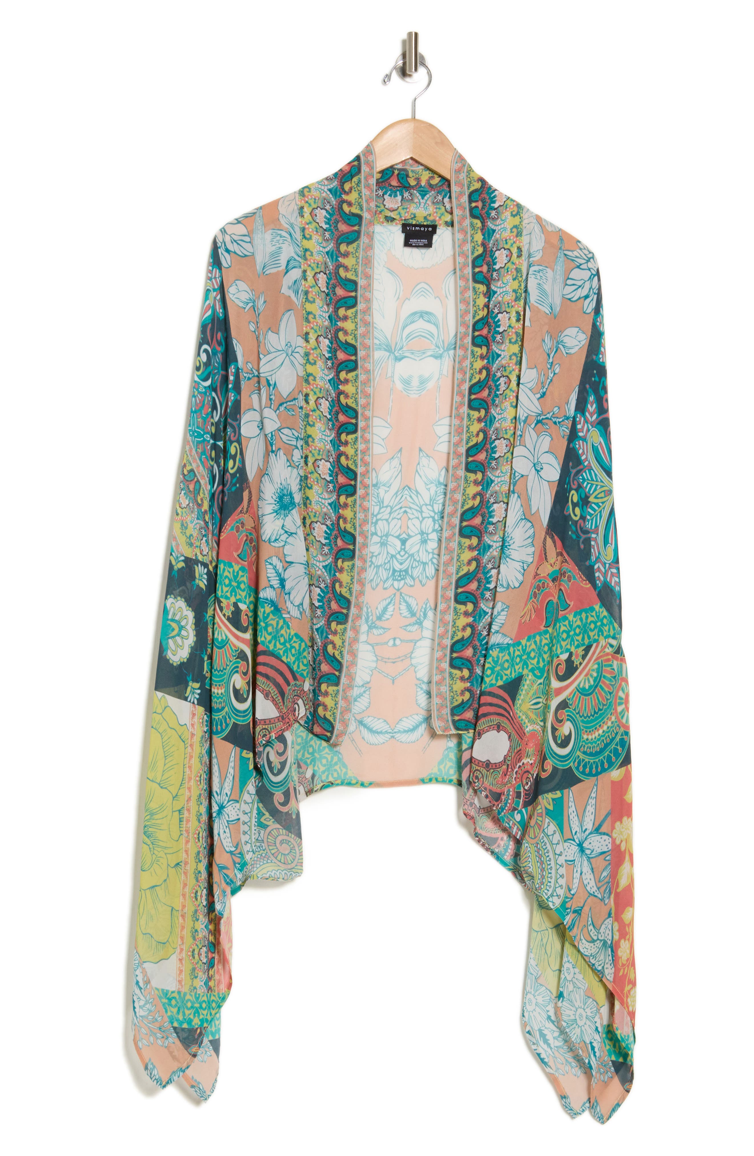 Vismaya Mix Print Woven Ruana | Nordstromrack
