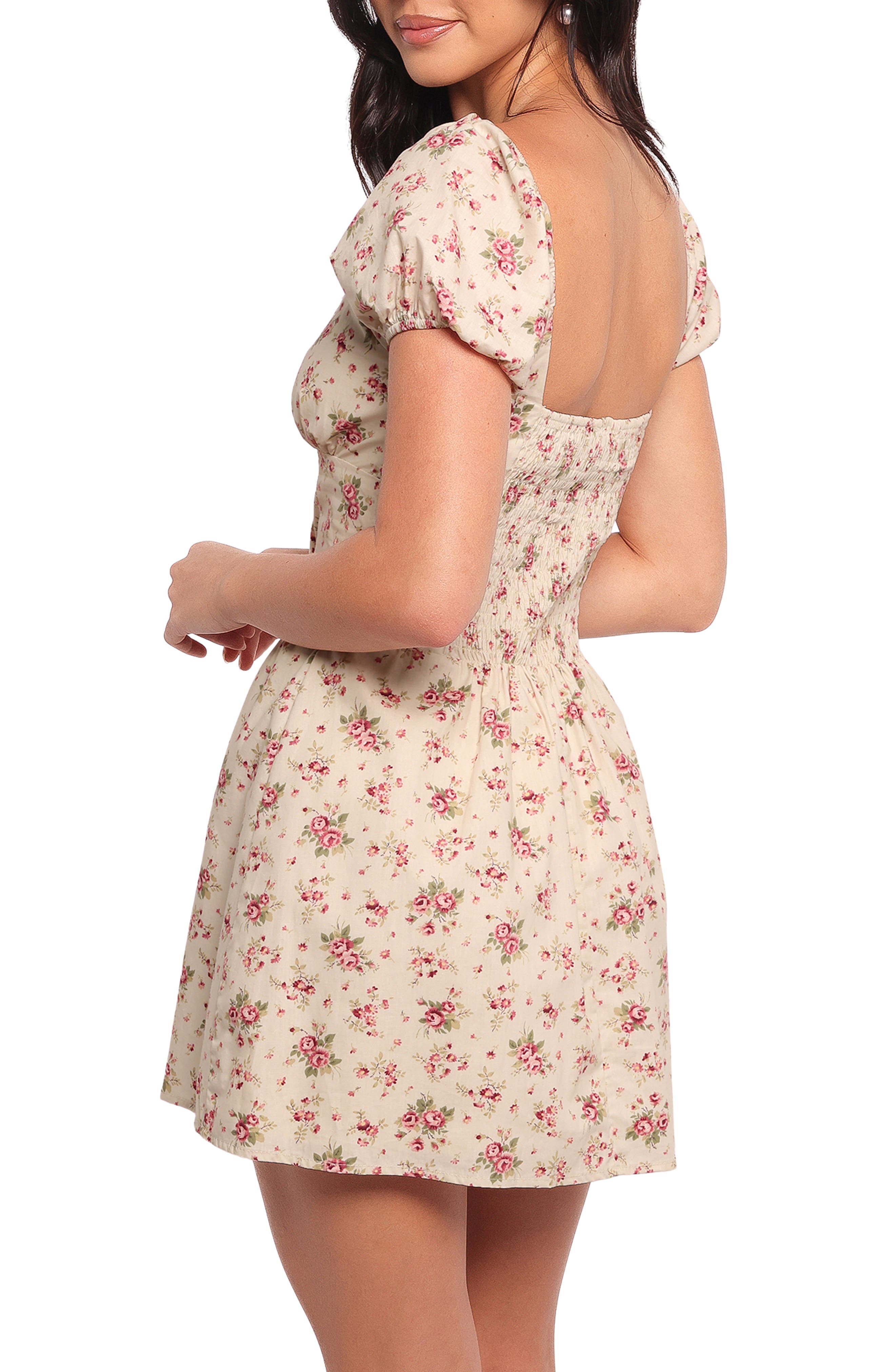 Petal & Pup Isobelle Floral Puff Sleeve Cotton Mini Sundress ...