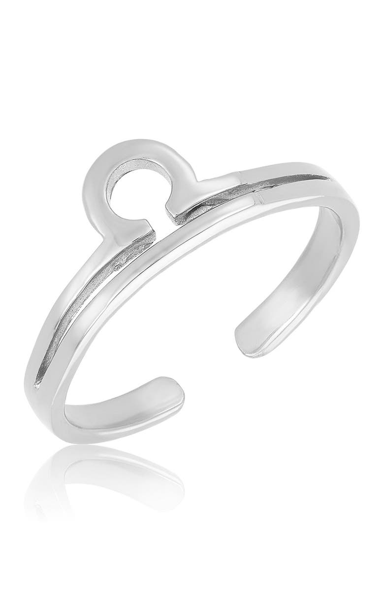 Sterling Forever Sterling Silver Adjustable Zodiac Ring - Libra ...