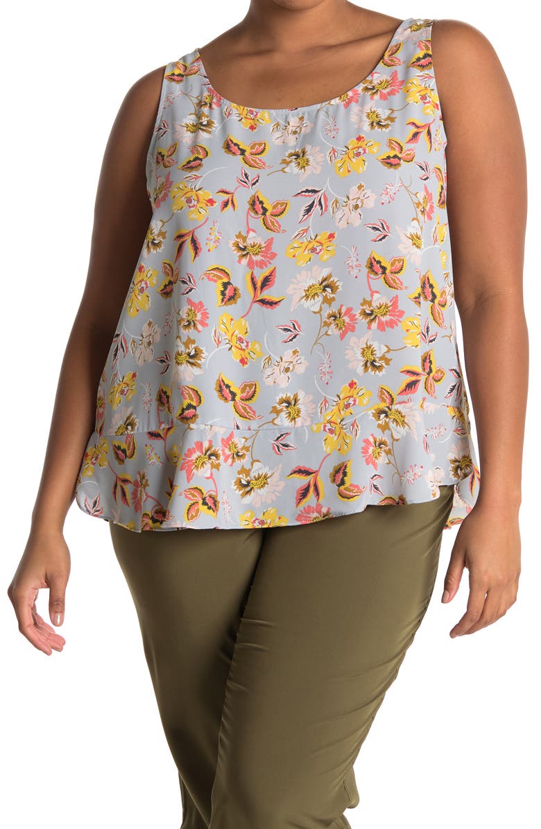 PHILOSOPHY BY RPUBLIC CLOTHING Floral Print Ruffle Bottom Tank Top ...