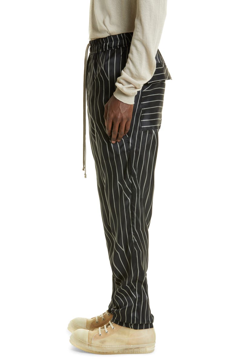 Rick Owens Stripe Drawstring Cupro Pants | Nordstrom