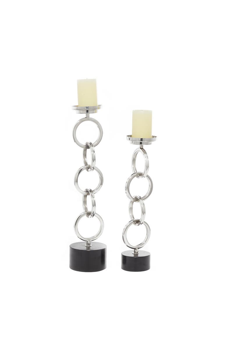 VIVIAN LUNE HOME Chain Candle Holders Centerpieces For Tables - Silver ...
