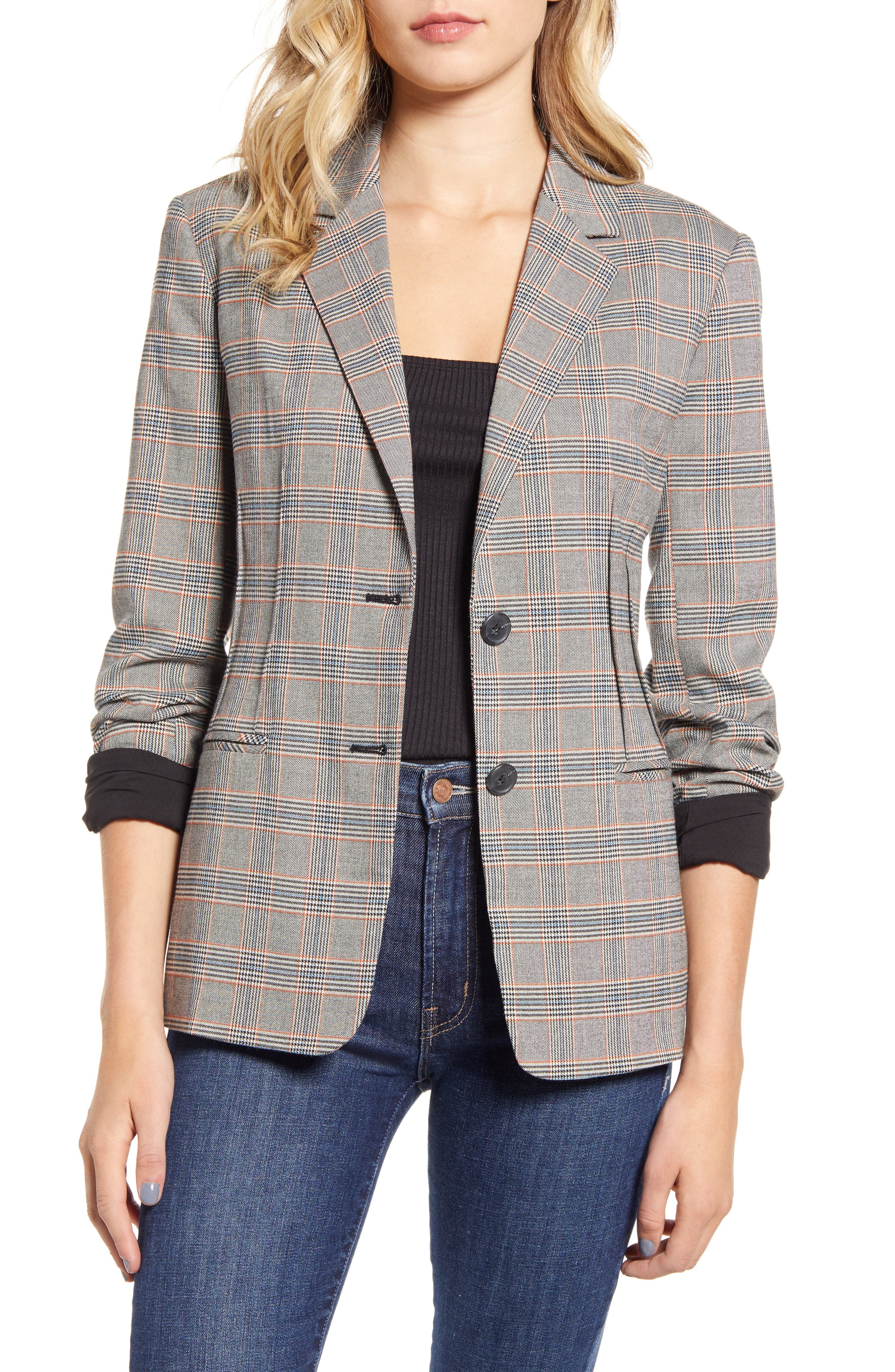 Chelsea28 Darted Check Blazer | Nordstromrack