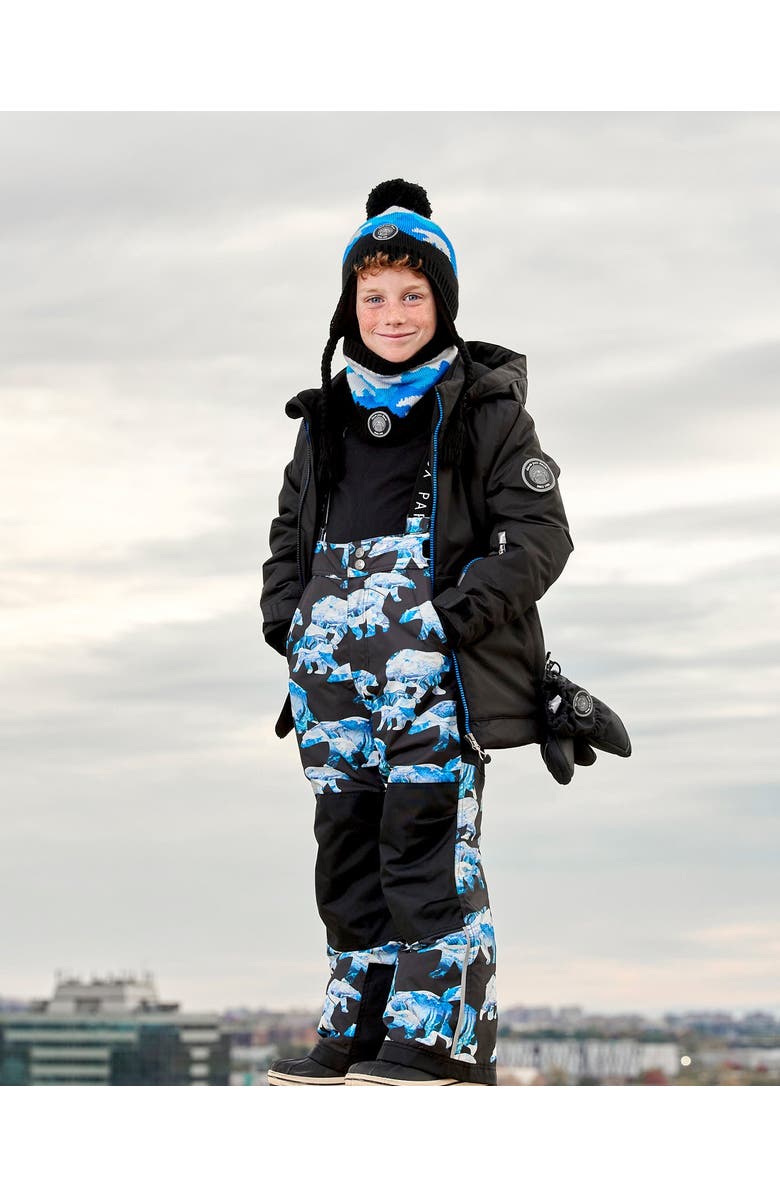 Deux par Deux Boy's Knit Neckwarmer Royal Blue Bears And Black | Nordstrom