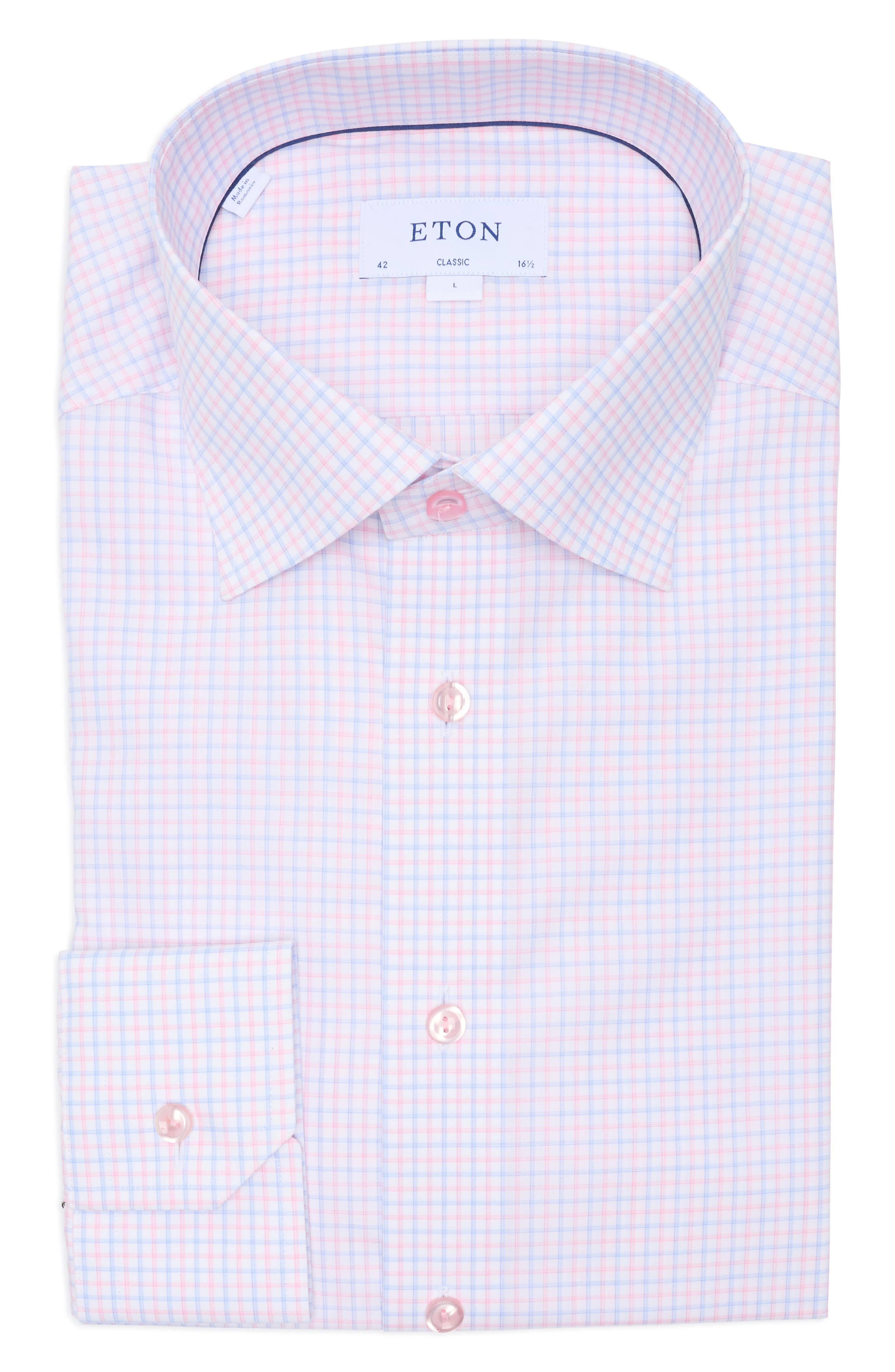 Eton Classic Fit Check Cotton Twill Dress Shirt | Nordstromrack