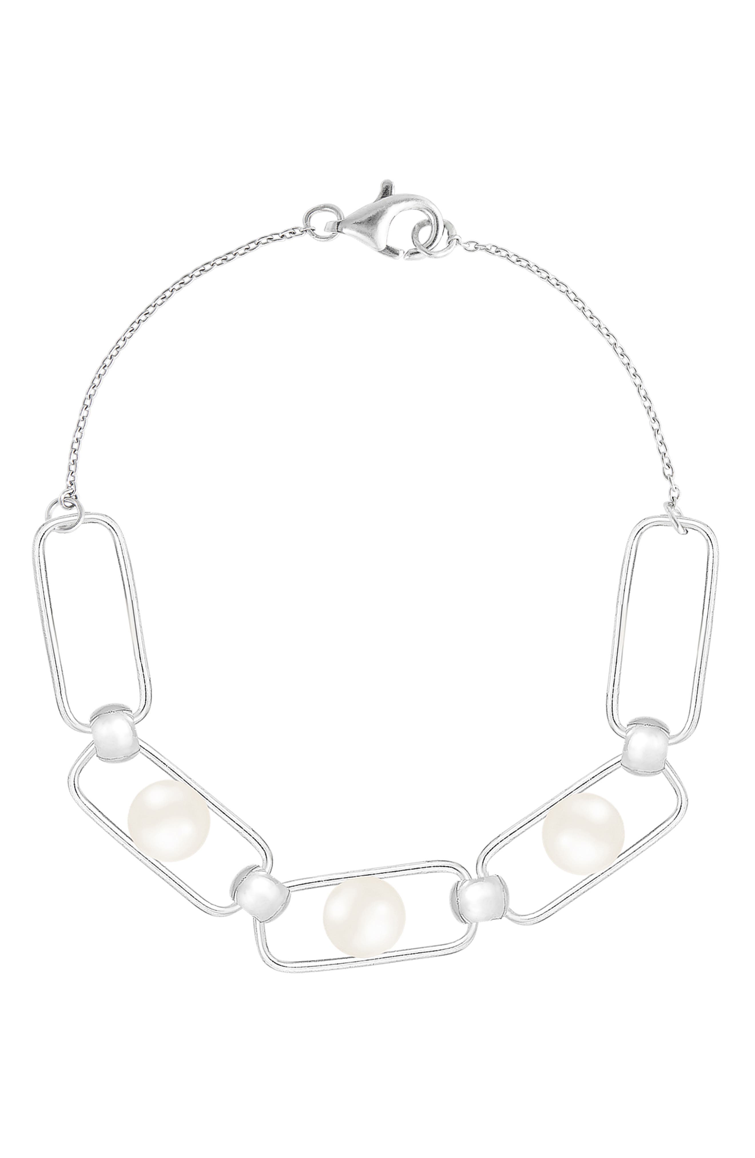 SPLENDID PEARLS Freshwater Pearl Paper Clip Chain Bracelet | Nordstromrack