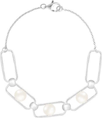 SPLENDID PEARLS Freshwater Pearl Paper Clip Chain Bracelet | Nordstromrack