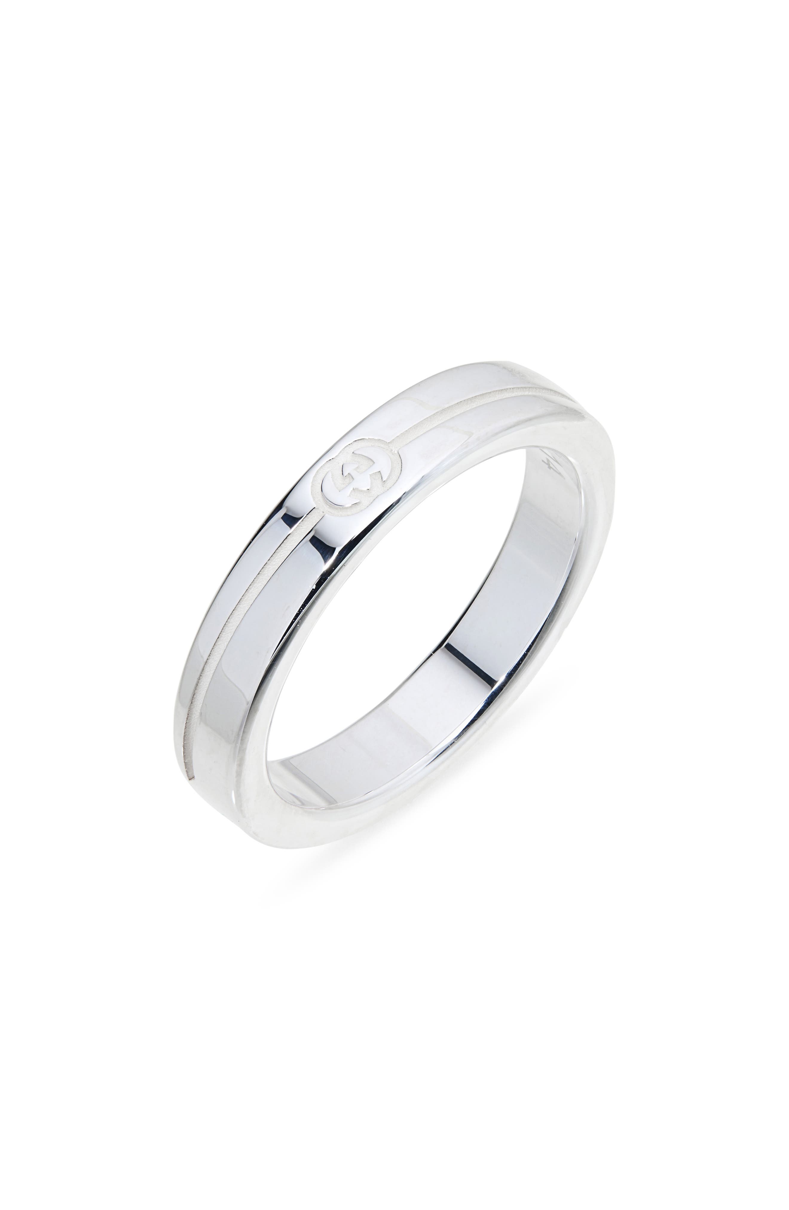 Gucci Logo Tag Sterling Silver Ring | Nordstrom