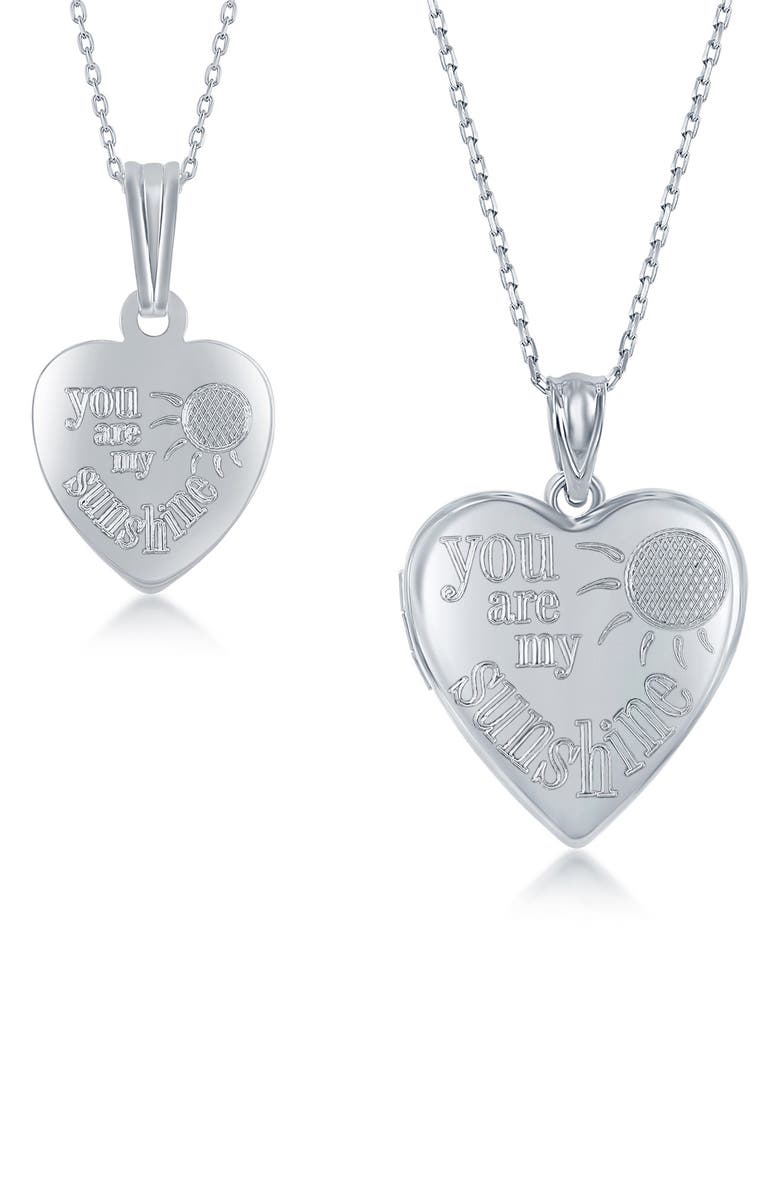 SIMONA Sterling Silver 2-Piece Mother & Daughter Heart Pendant Necklace ...