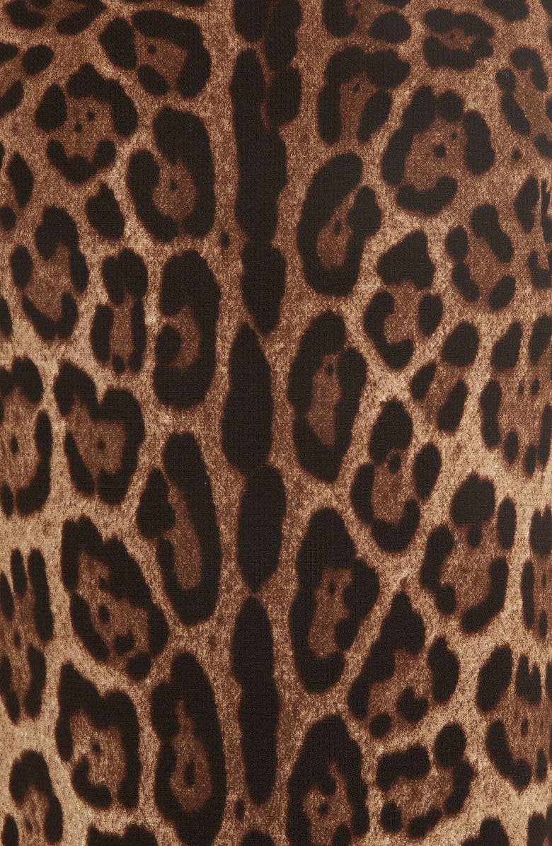 Dolce&Gabbana Leopard Print Cady Crepe Shift Dress | Nordstromrack
