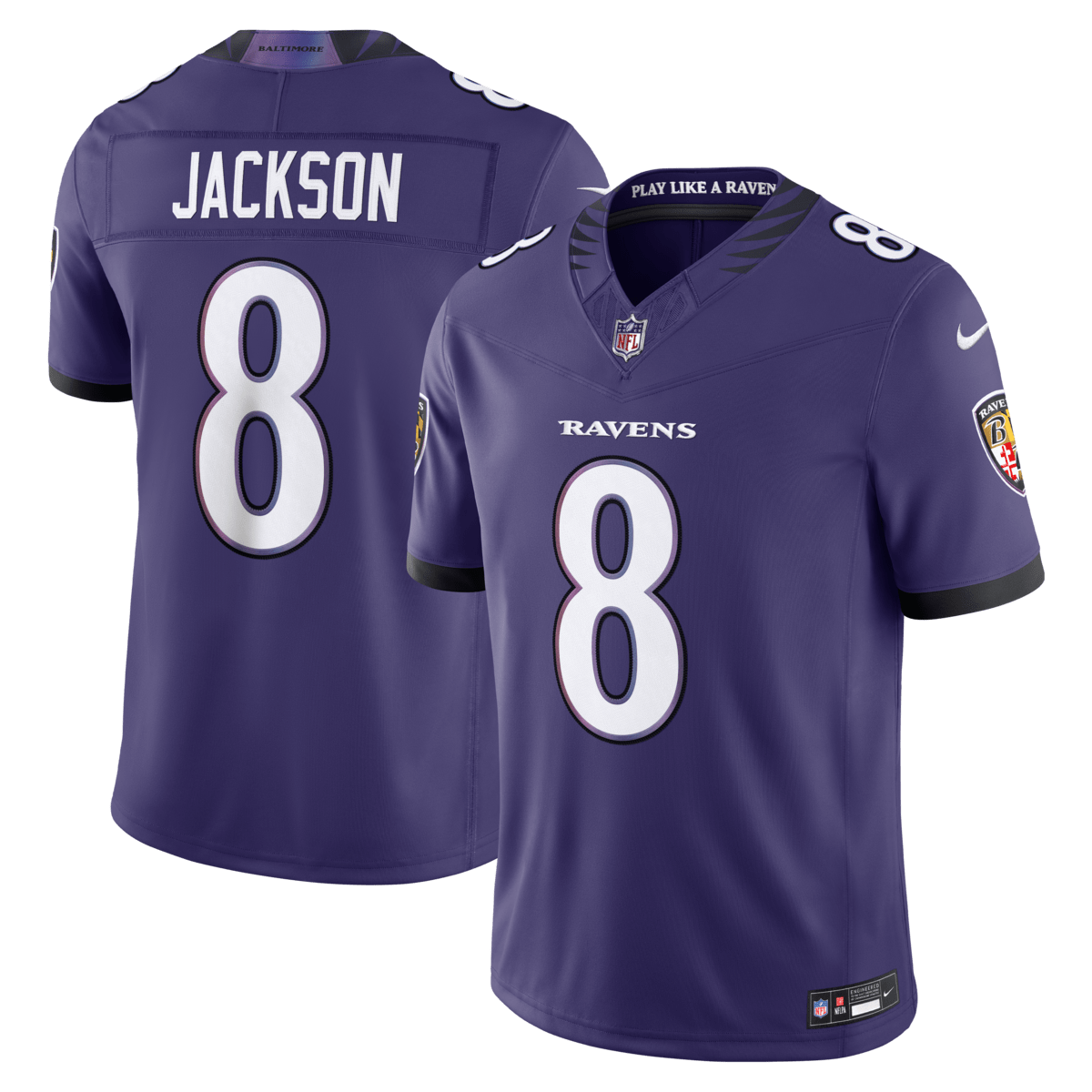 Nike Men's Nike Lamar Jackson Purple Baltimore Ravens Vapor F.U.S.E ...