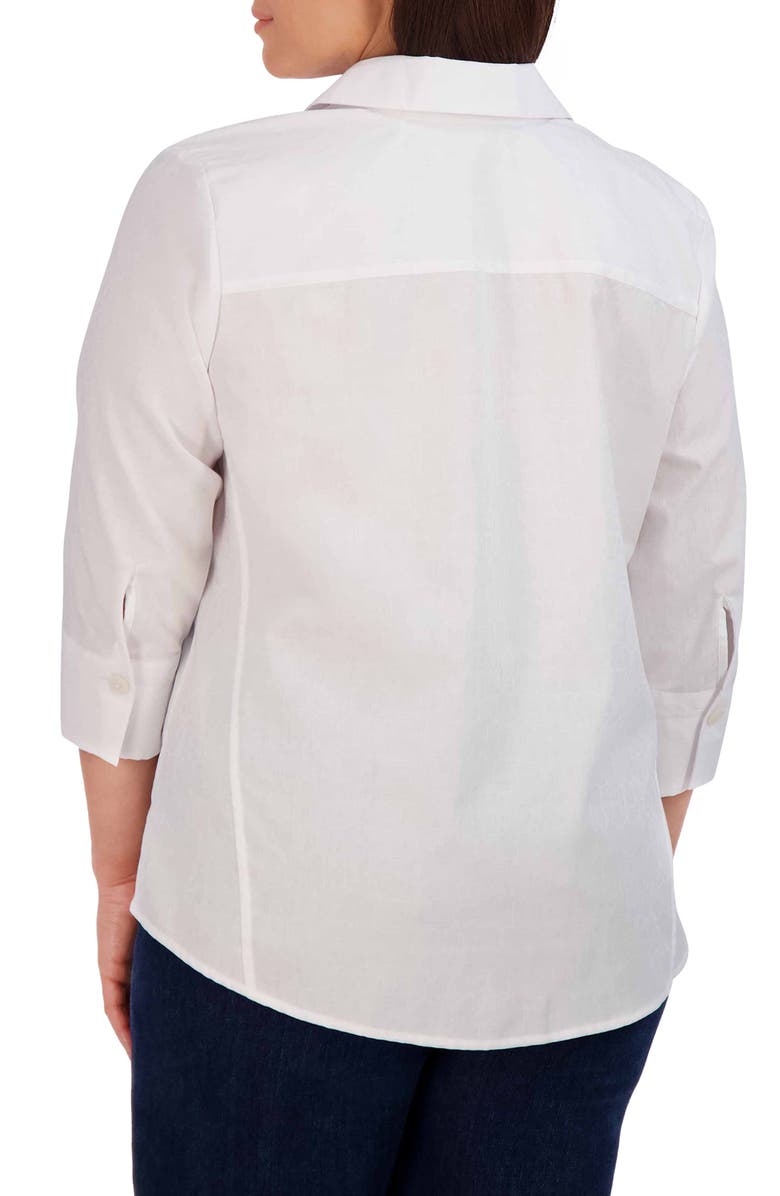 Foxcroft Paityn Croc Jacquard Cotton Blend Button-Up Shirt | Nordstromrack
