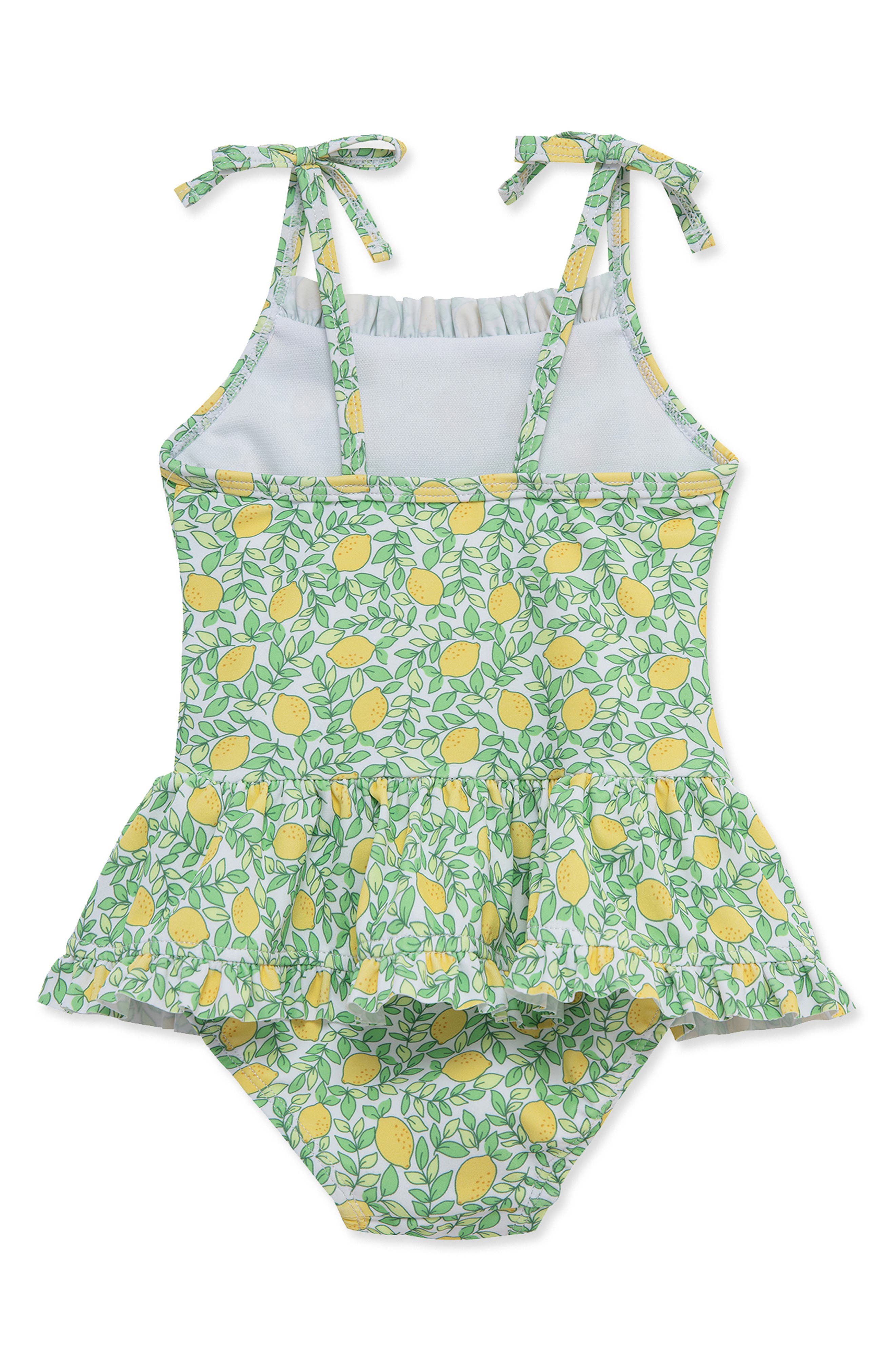 Little Me Lemon Smocked UPF 50+ One-Piece Swimsuit | Nordstromrack