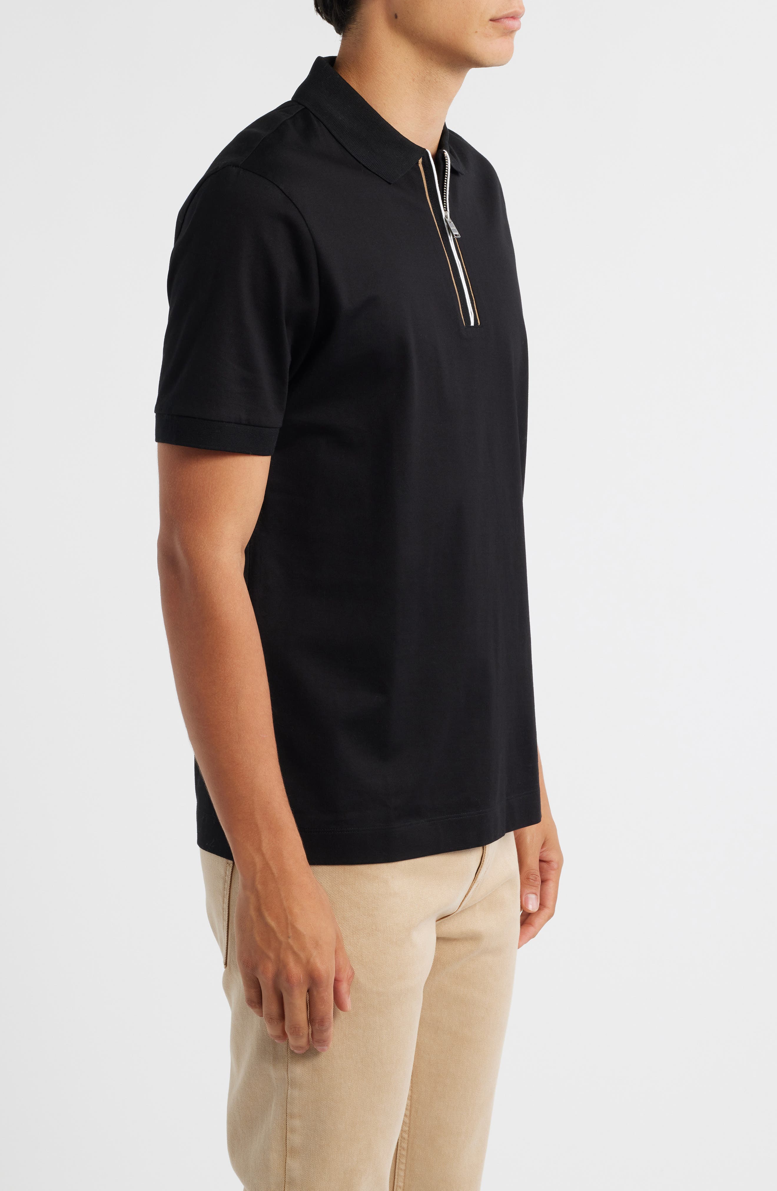 BOSS Paras Quarter Zip Cotton Polo | Nordstromrack