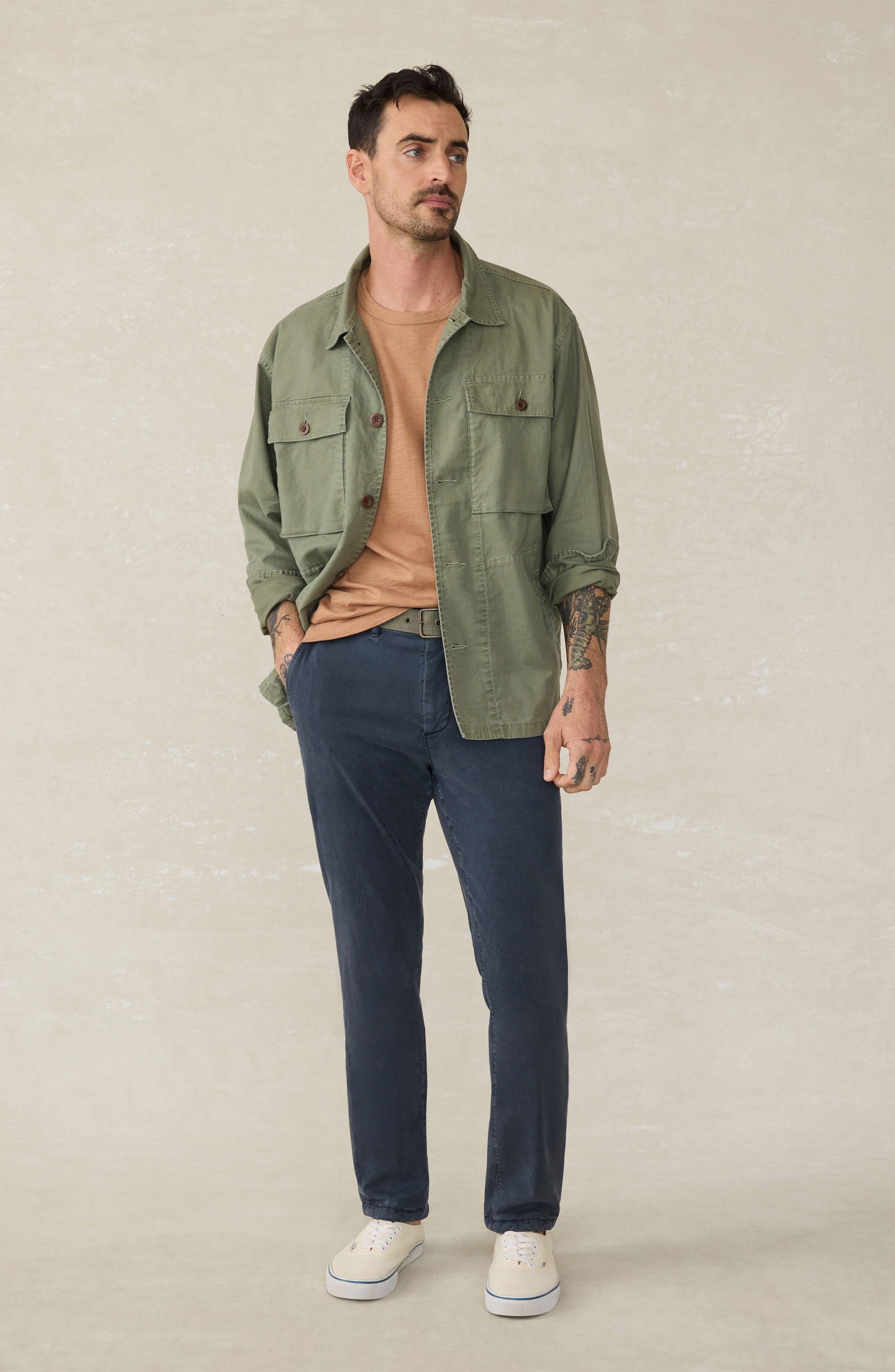 Faherty Commander Cotton & Linen Button-Up Shirt Jacket | Nordstromrack