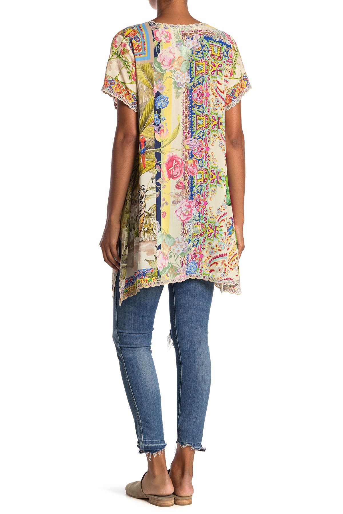 Johnny Was Marron Mixed Print Sharkbite Tunic | Nordstromrack