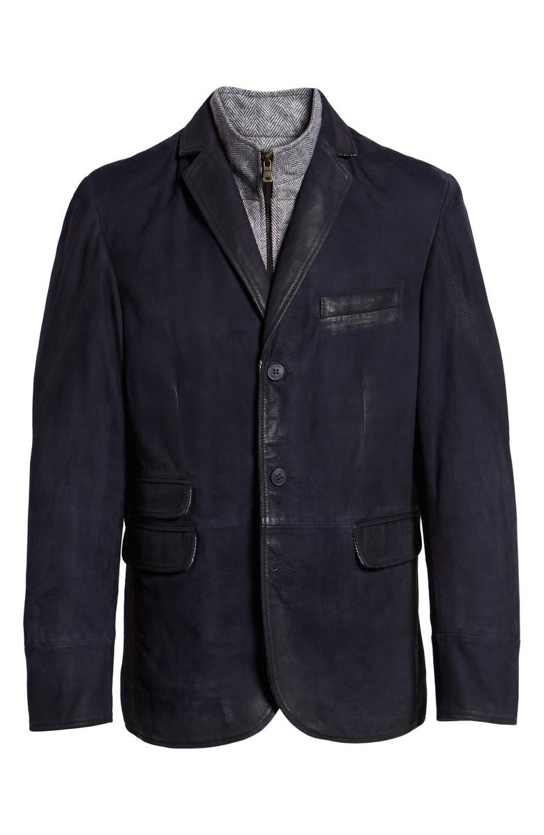 FLYNT Zip Insert Leather Blazer | Nordstromrack