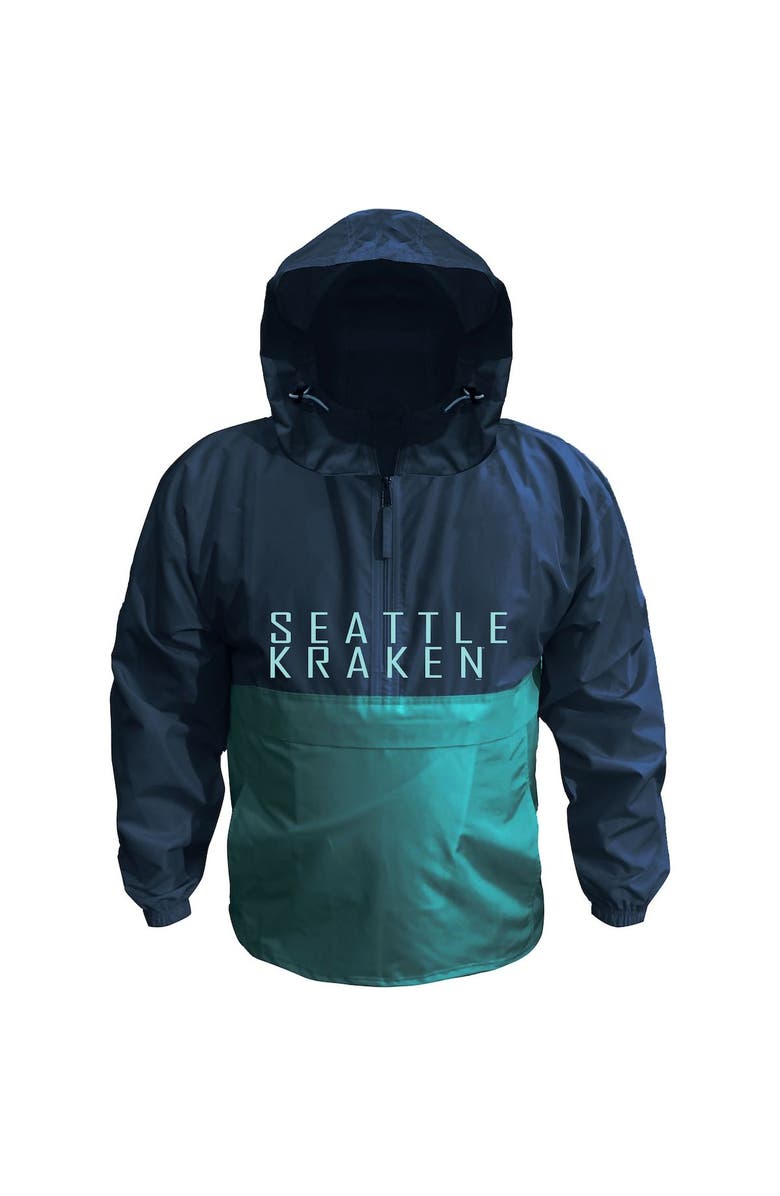 PROFILE Men's Deep Sea Blue Seattle Kraken Big & Tall Anorak Half-Zip ...