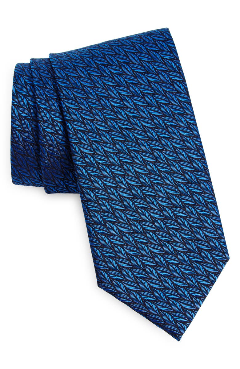 Canali Leaf Pattern Silk Tie | Nordstromrack