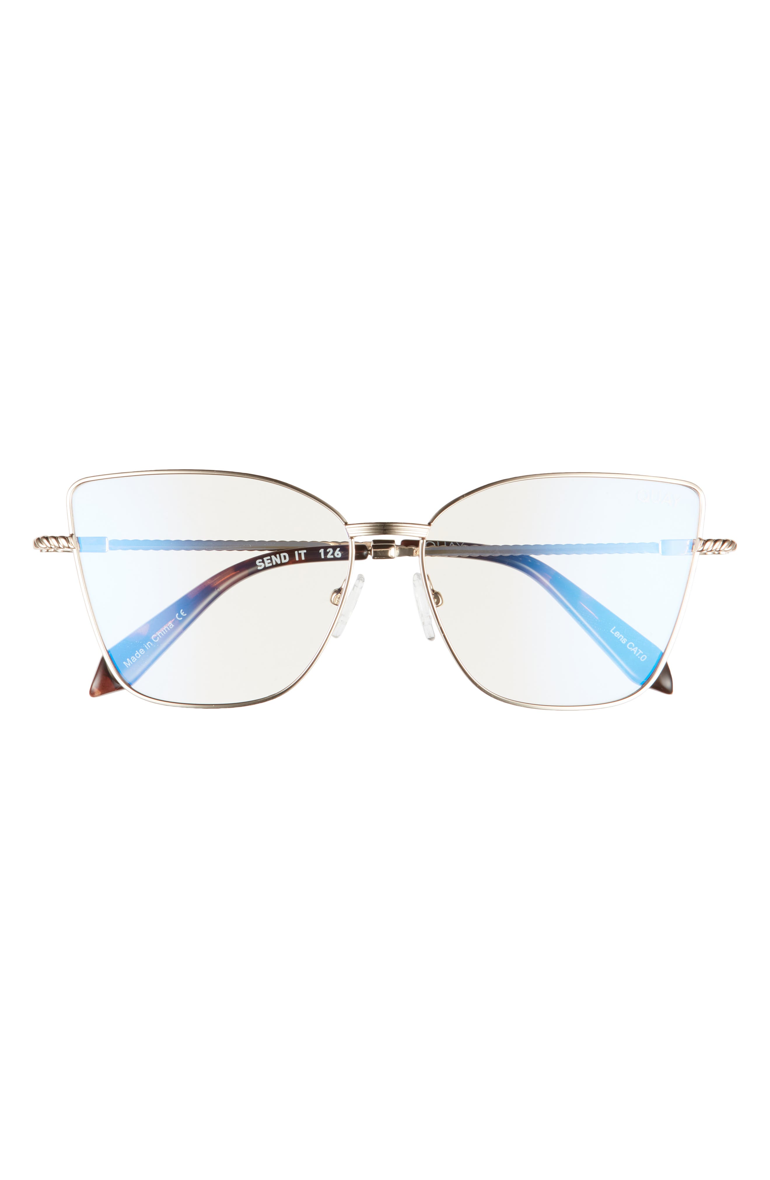 QUAY Send It 49mm Cat Eye Blue Light Blocking Reading Glasses ...