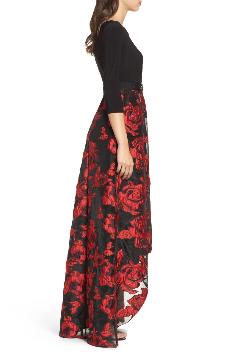 Adrianna Papell Rose Organza High/Low Maxi Dress | Nordstrom