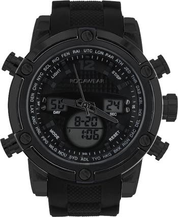 Rocawear Silicone Strap Watch, 51mm | Nordstromrack