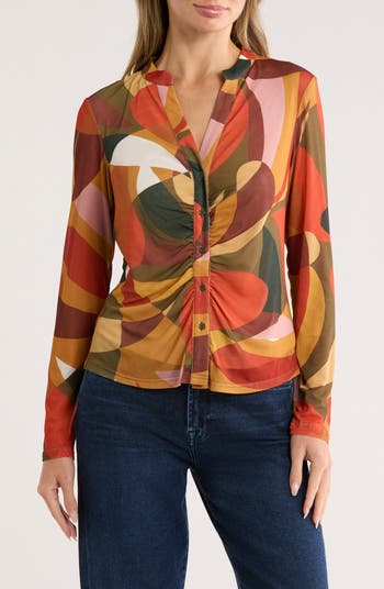 DR2 by Daniel Rainn Ruched Button-Up Shirt | Nordstromrack