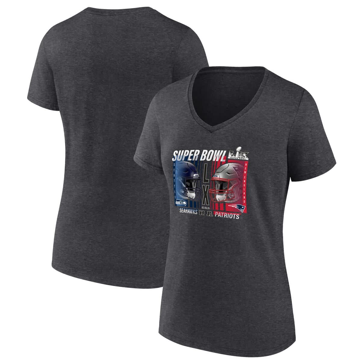 FANATICS Women's Fanatics Heather Charcoal New England Patriots vs ...