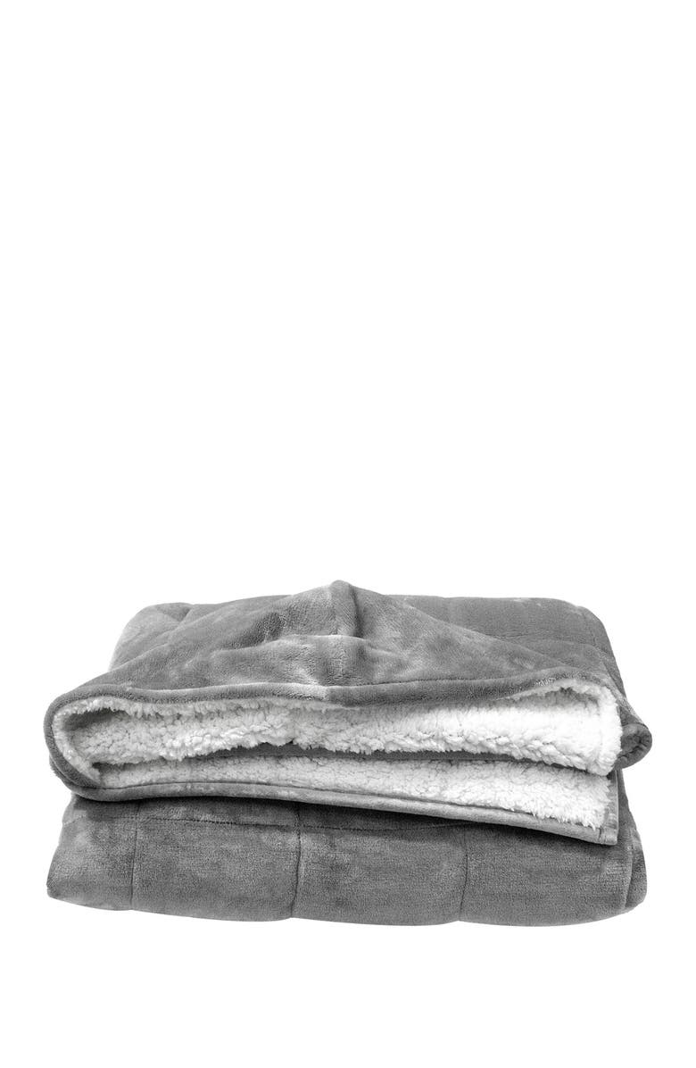 PUR SERENITY Hooded Faux Shearling Reversible Throw Blanket | Nordstromrack