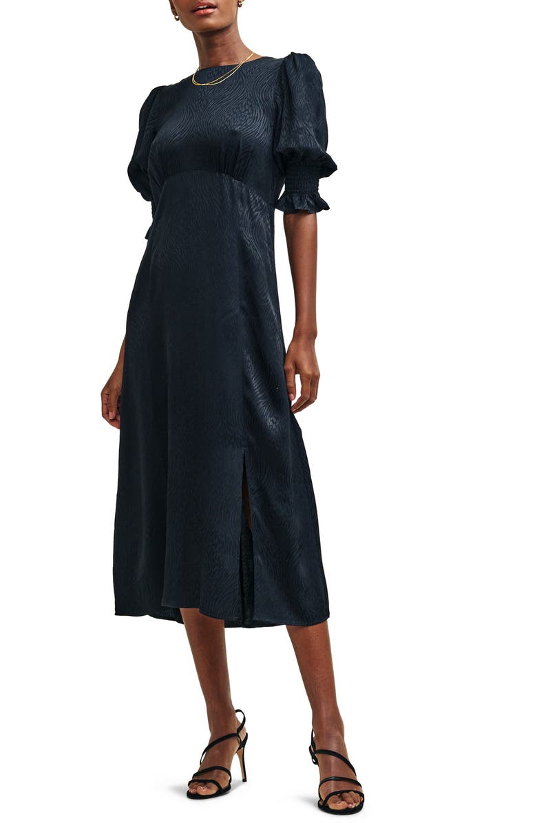 Nobody's Child Luna Puff Sleeve Satin Midi Dress | Nordstromrack