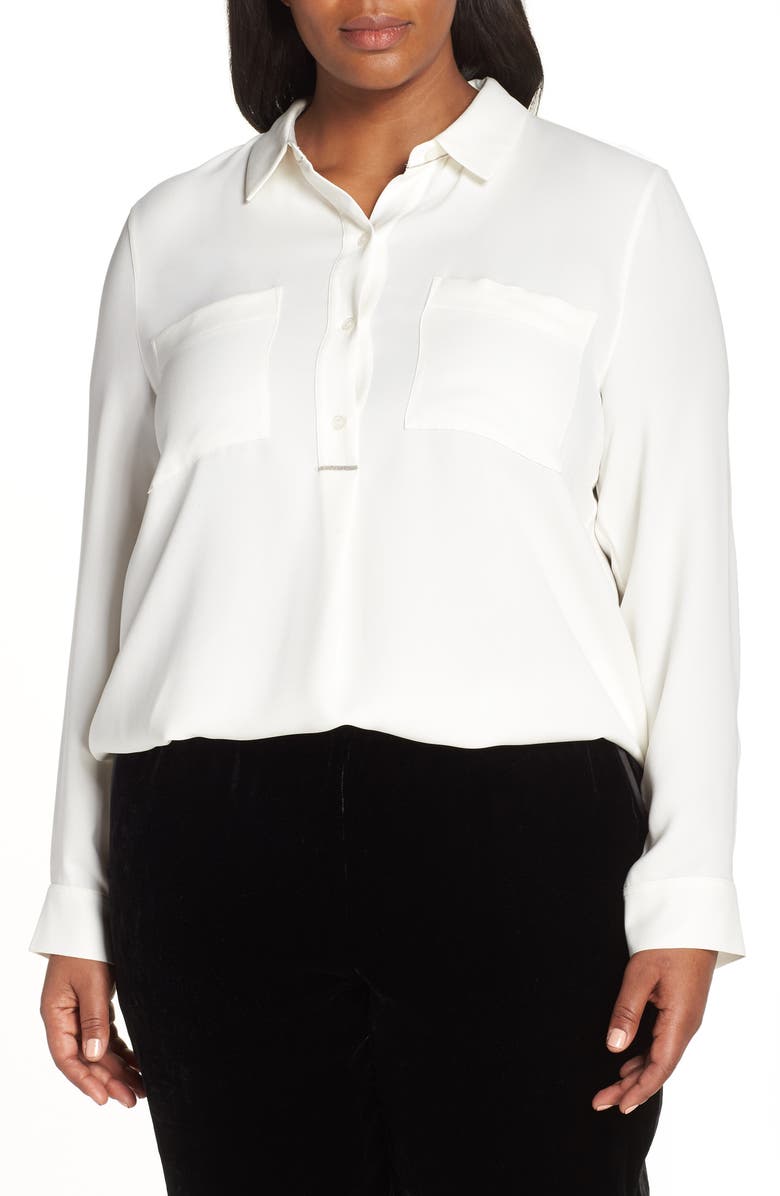 Lafayette 148 New York Prianka Silk Double Georgette Blouse | Nordstrom