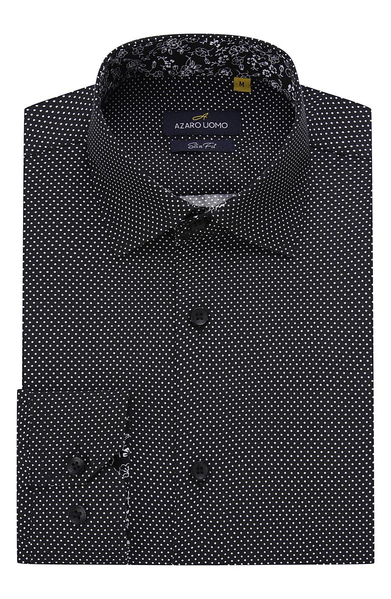Azaro Uomo Slim Fit Dot Print Performance Button-Up Shirt | Nordstromrack