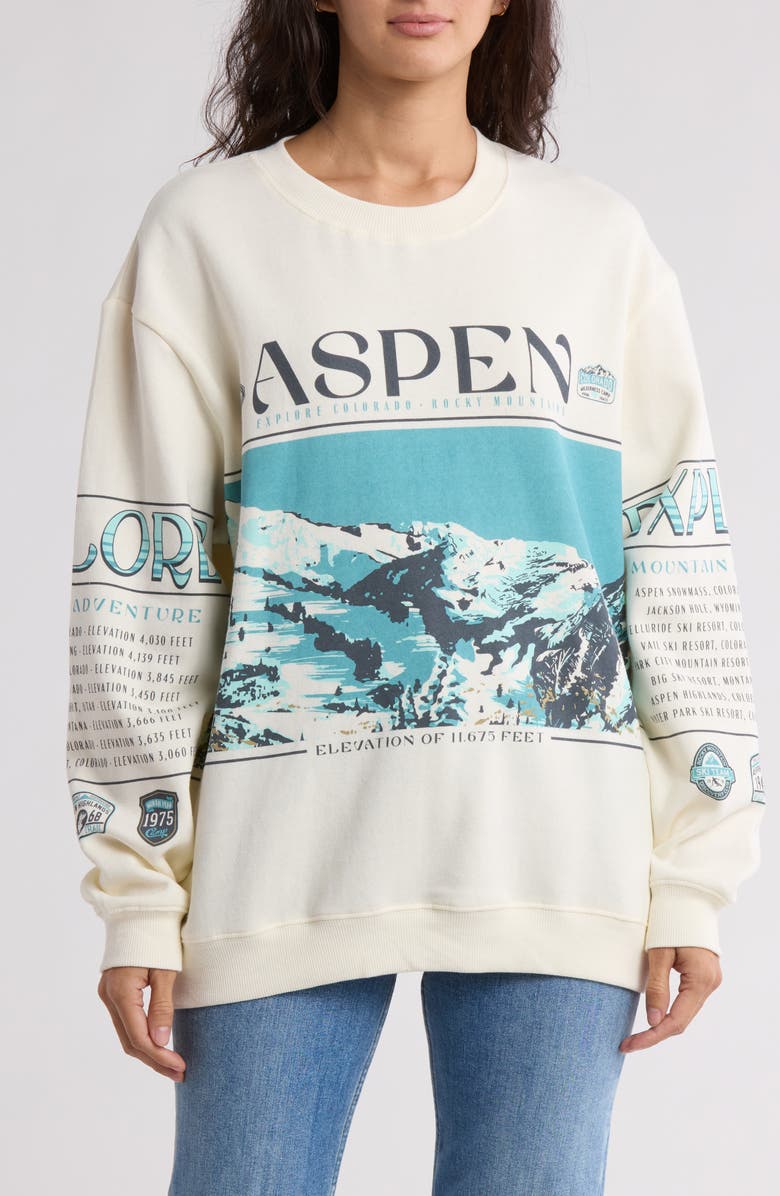 Vinyl Icons Mountain Scene Crewneck Fleece Sweatshirt | Nordstromrack