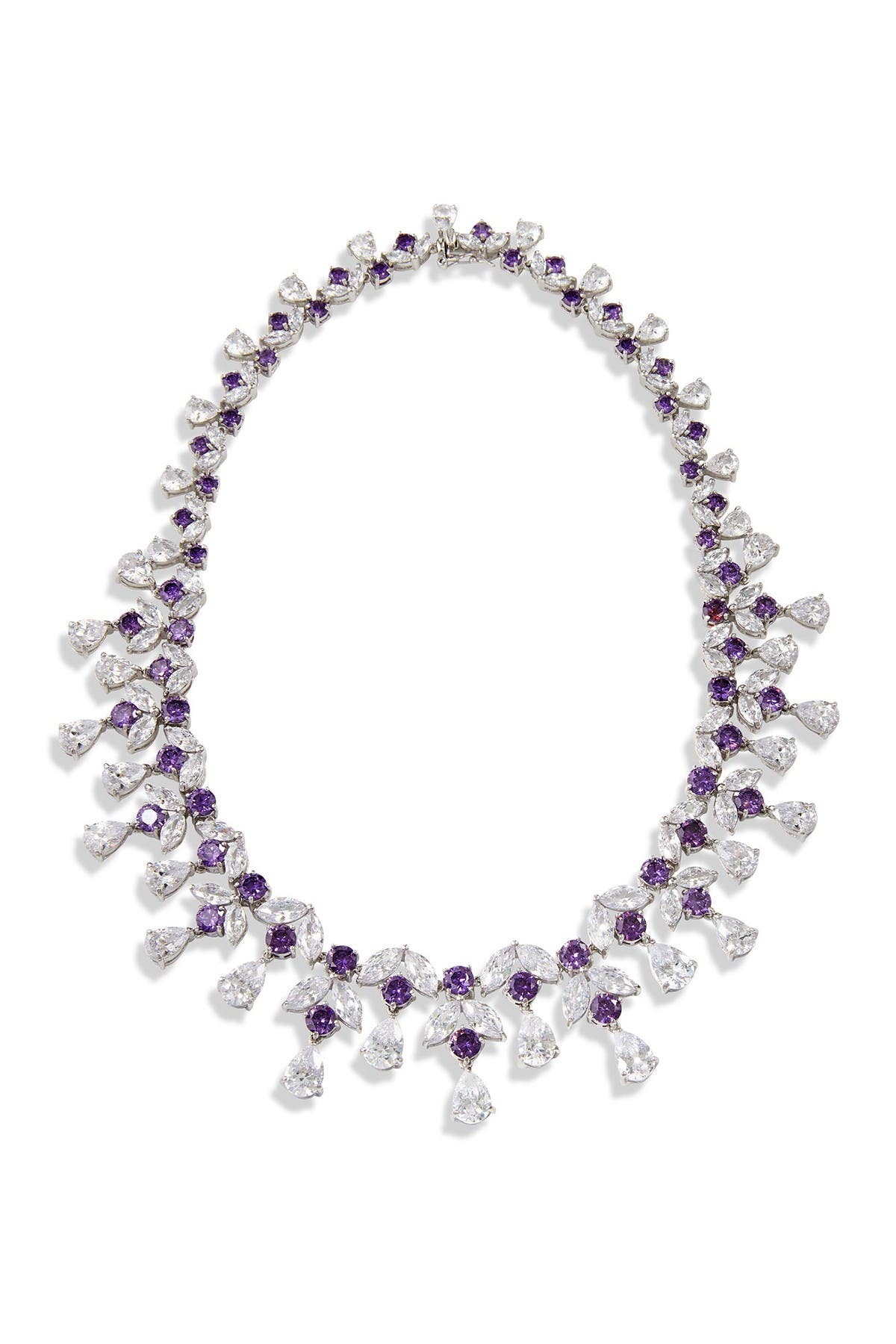SAVVY CIE JEWELS Sterling Silver Two-Tone Statement Necklace ...