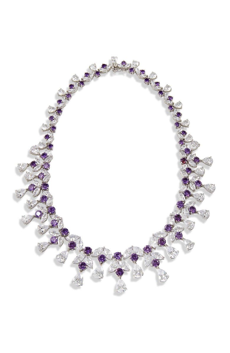 SAVVY CIE JEWELS Sterling Silver Two-Tone Statement Necklace ...