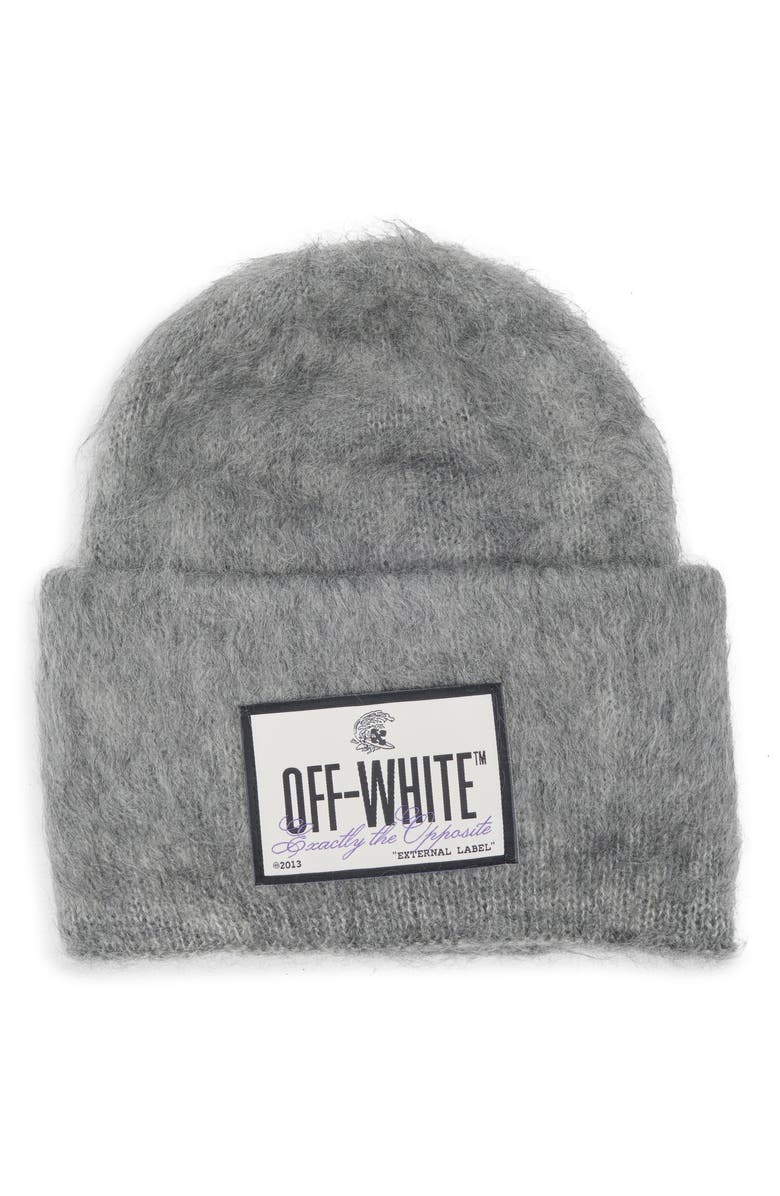 Off-White Wave Tag Mohair Blend Mélange Knit Beanie | Nordstromrack