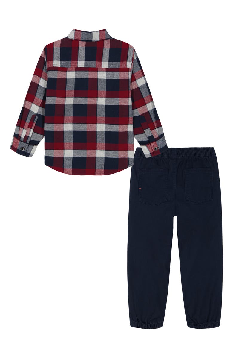 Tommy Hilfiger Kids' Plaid Flannel Shirt & Twill Joggers | Nordstromrack