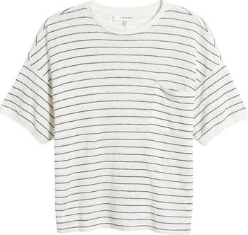FRAME Stripe Organic Linen Pocket T-Shirt | Nordstrom