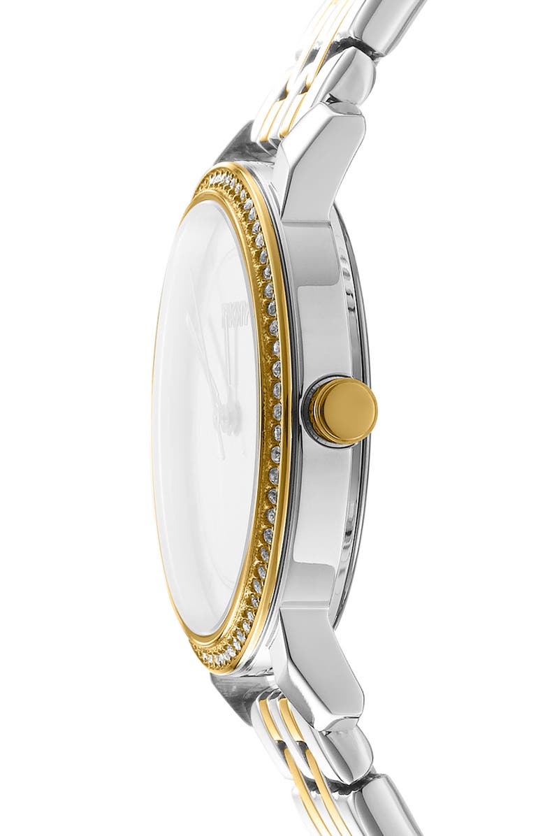 GEVRIL Crystal Bezel Two Tone Bracelet Watch | Nordstromrack