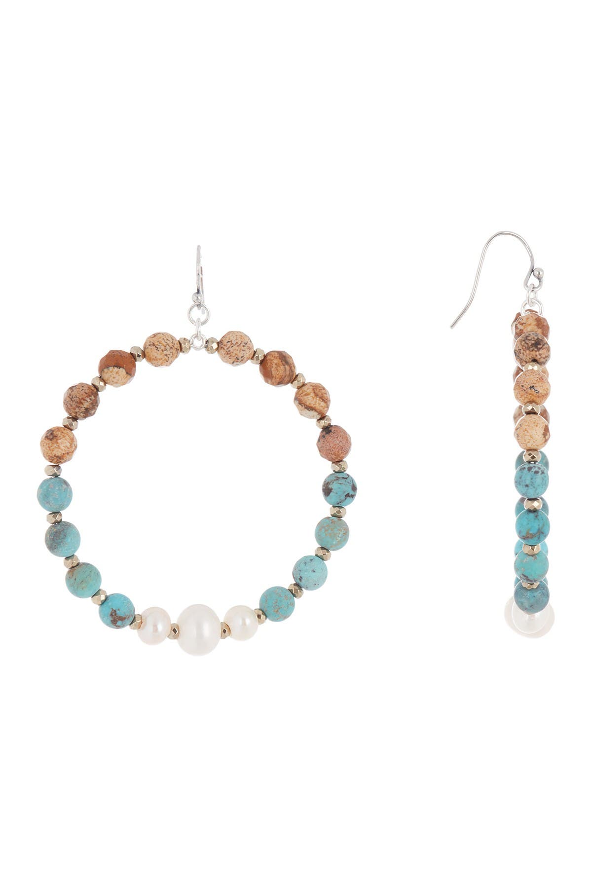 Chan Luu Turquoise & Cultured Pearl Hoop Earrings | Nordstromrack