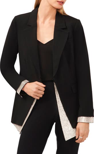 Halogen® Peekaboo Rhinestone Trim Blazer | Nordstrom